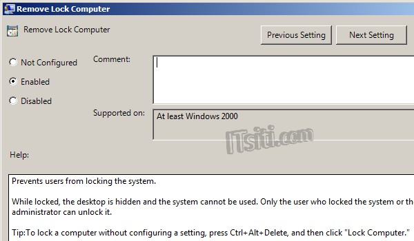 Remove Windows 7 Lock Options (Prevents Users Lock the System)